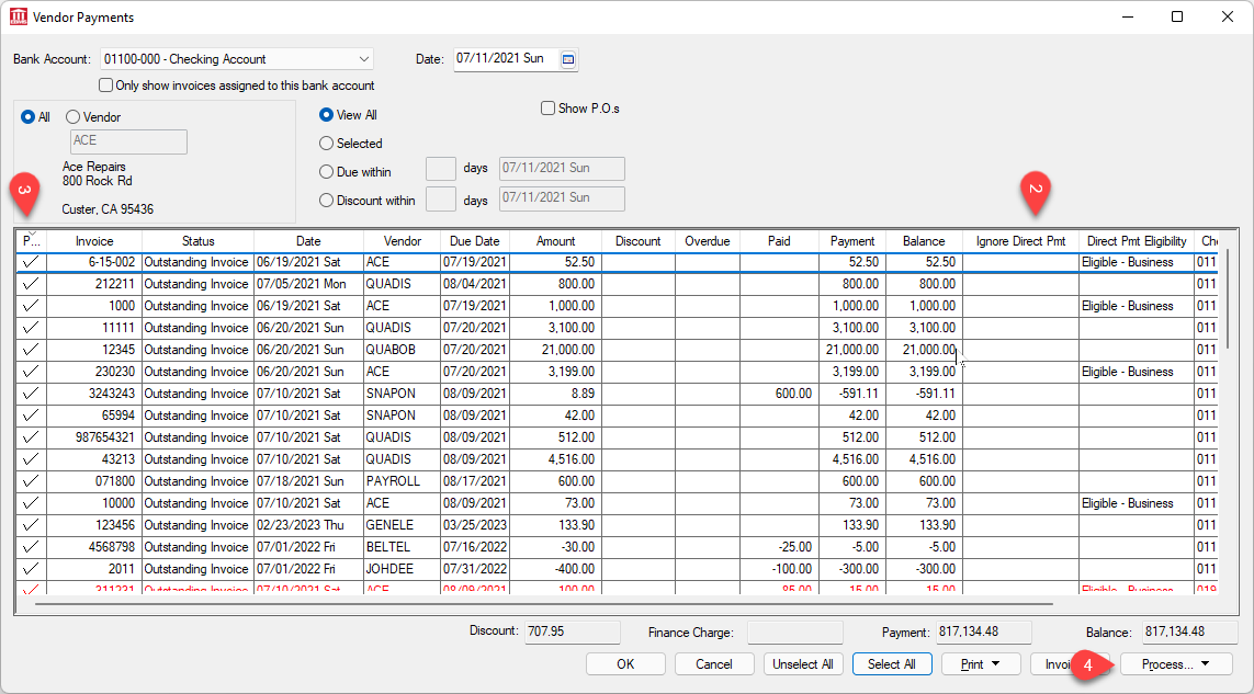 Processing Direct ACH Vendor Payments